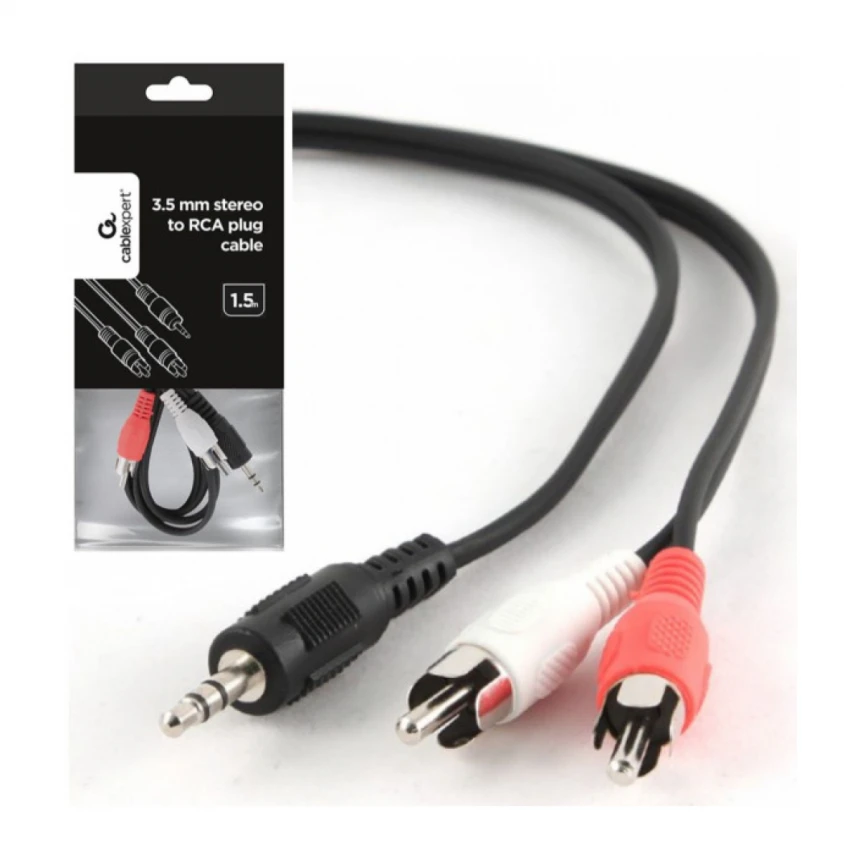 CCA-458-1.5M Gembird 3.5mm stereo plug to 2 phono plugs audio kabl 1.5m A