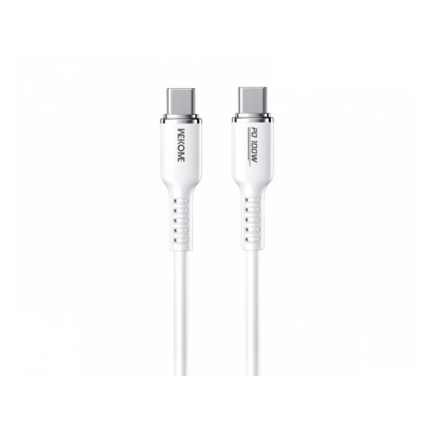 WEKOME WDC-11 Kabl 3.1 USB tip C M/M 1.2m, za Super brzo punjenje 100W/480Mbps, Silicon Soft, beli