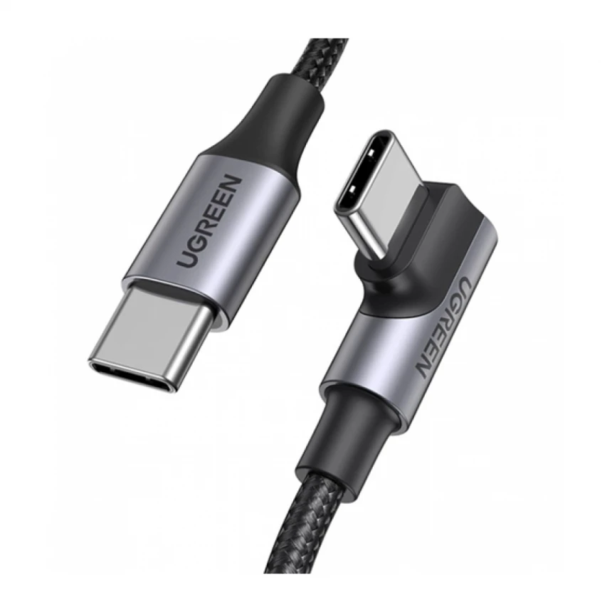 UGREEN USB-C to USB-C PD Fast Charging 90 Degree Cable 5A Max Black 1m US334