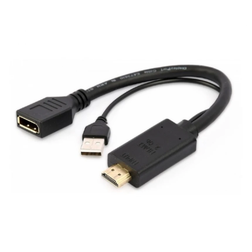 A-HDMIM-DPF-01 Gembird Active 4K HDMI to DisplayPort adapter, black A