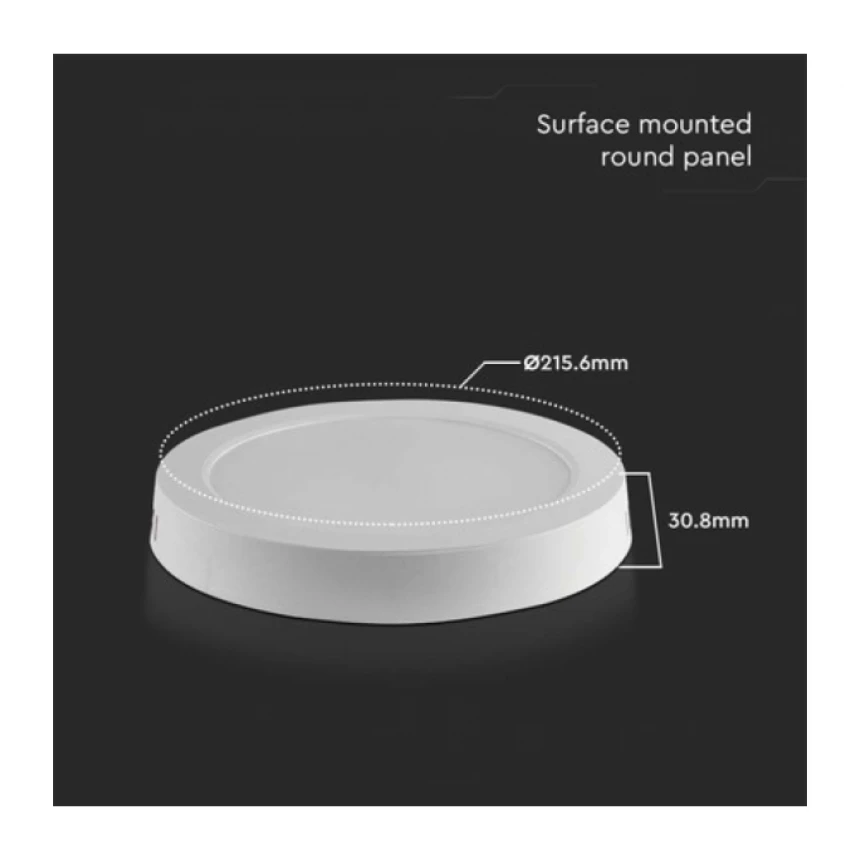 V-TAC LED PANEL NADGRADNI OKRUGLI, 18W, 4000K, SKU-7877