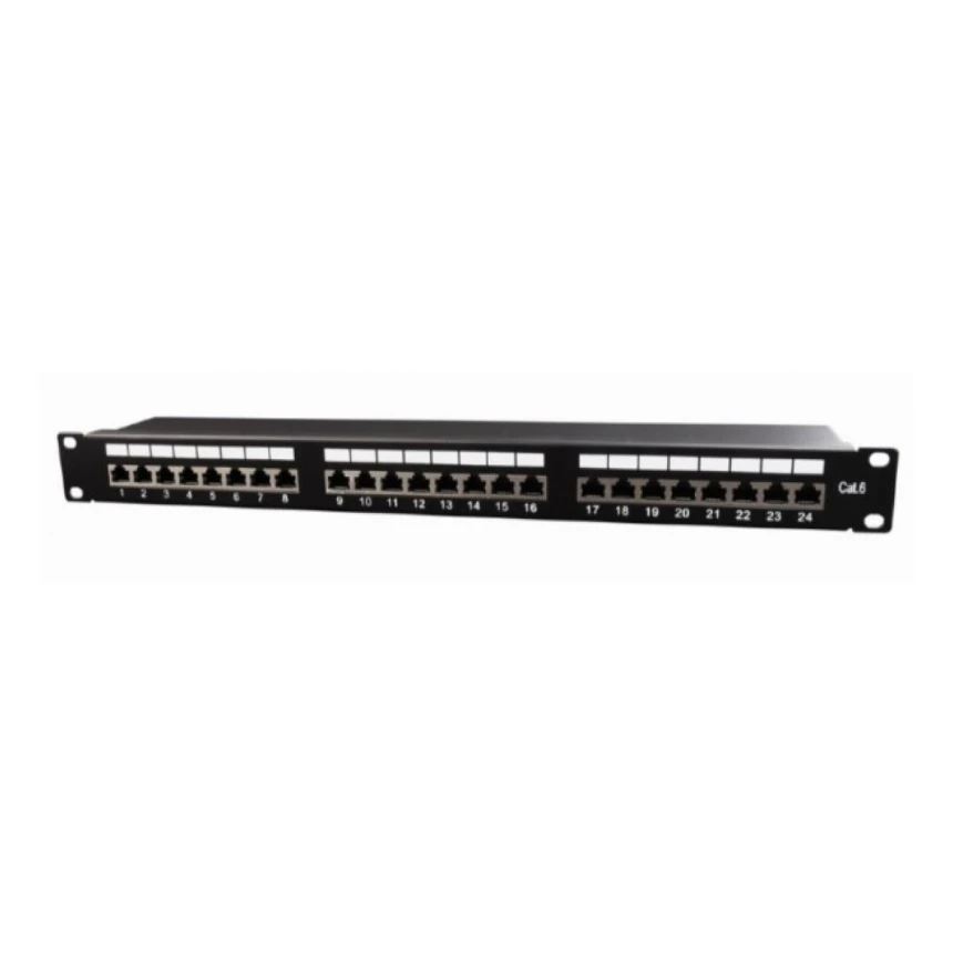 NPP-C624-002 Gembird Cat.6 24 port shielded patch panel, 19 1U