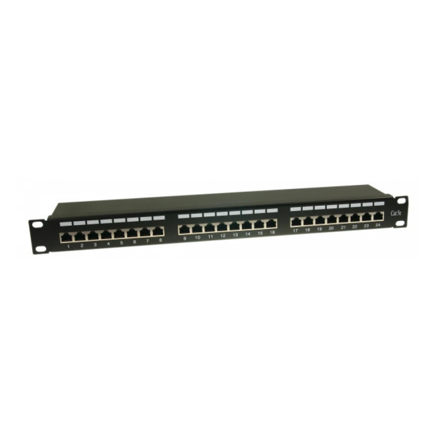 patchcord kabal panel, 24 porta STP 5e 1U