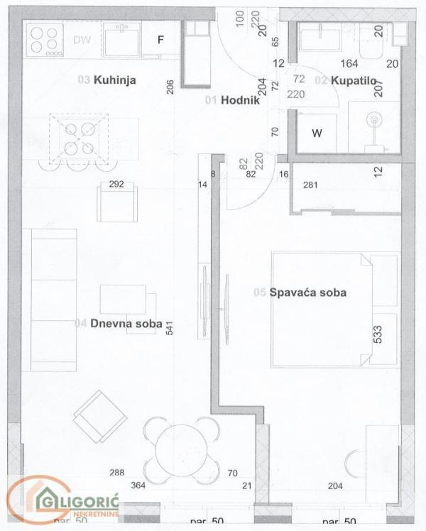 Jednoiposoban stan na prodaju, 42m2, 182.500€