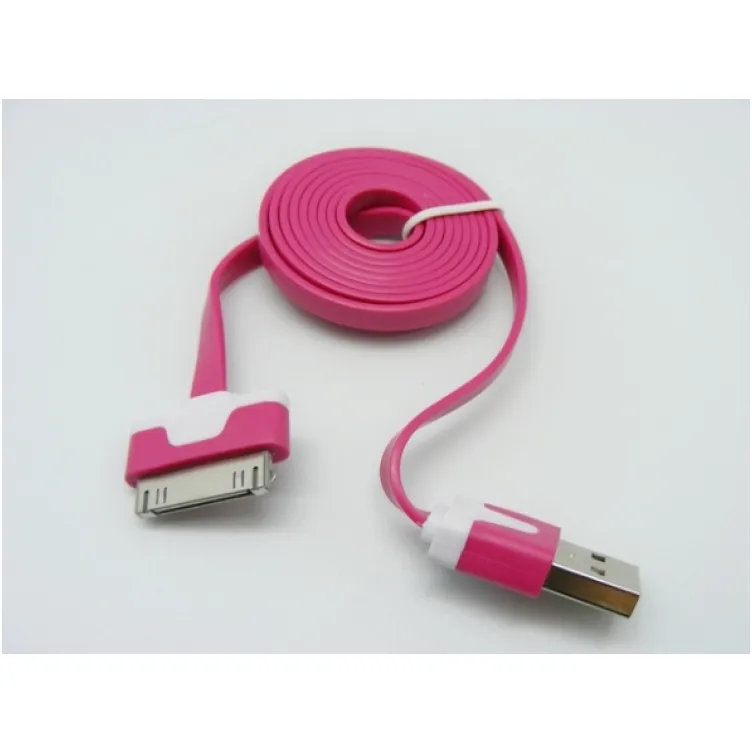 Kabel iPhone 4 FLAT hot pink 2m.