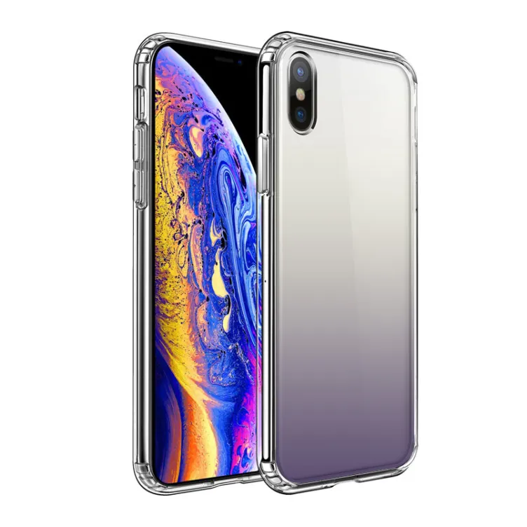 Maska Platina Rainbow in Sky za iPhone XS Max transparent crna