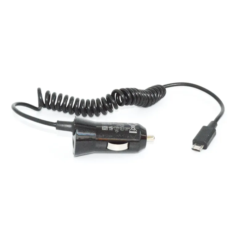 Auto punjac univerzalni 2u1 (Micro usb kabel + USB slot) crni 1A