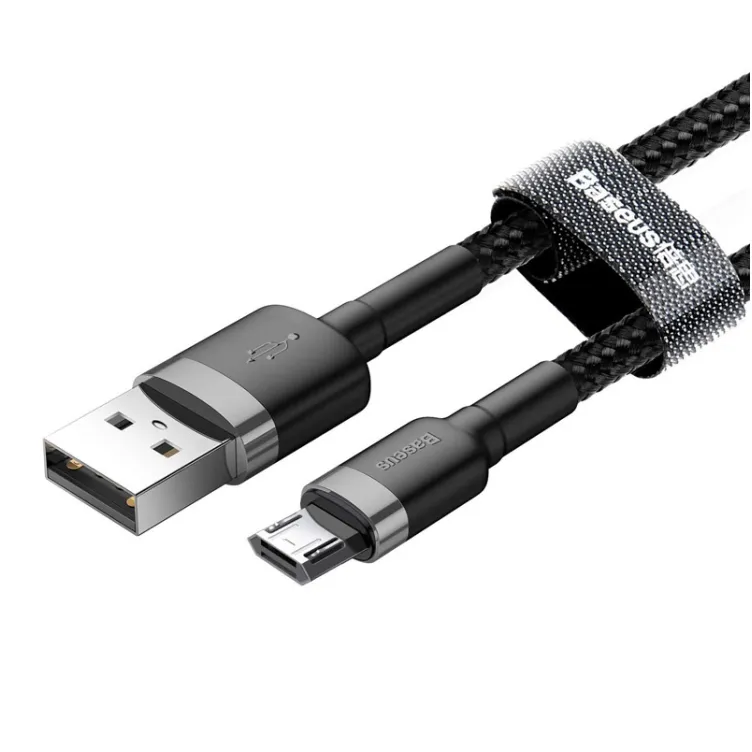 Kabel Baseus cafule Micro USB 2.4A 0.5m sivo-crni.