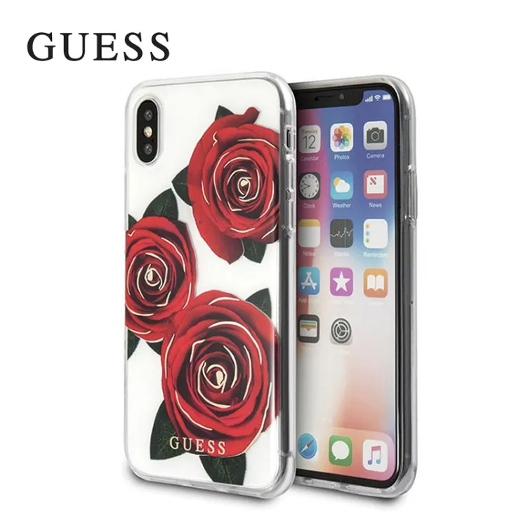 Maska Guess Faceplate Rose za iPhone X/ XS crvena.