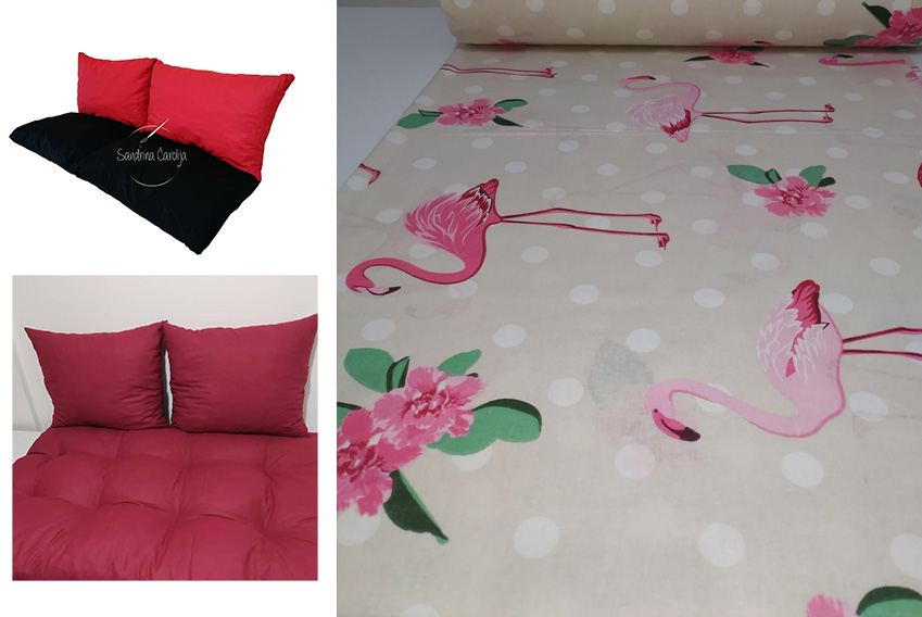 Jastuci za garniture od paleta - 130 x 50 x 50 cm - Flamingo