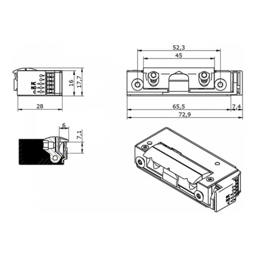 Elektricni prihvatnik O&C 5U8X10 5u 8x10 F.Safe ac/dc MS 3437