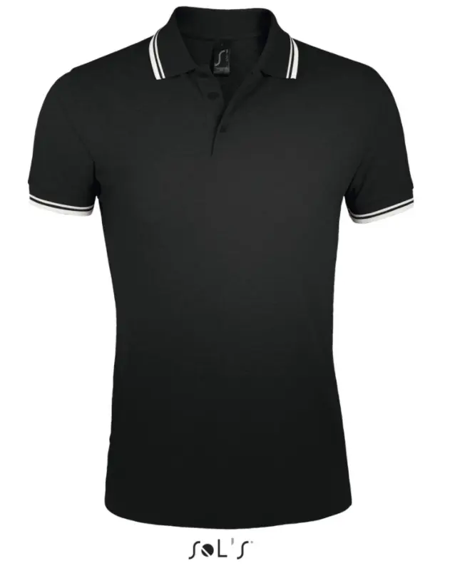Polo majica za muškarce veličina M Sols Pasadena Black/White 00577