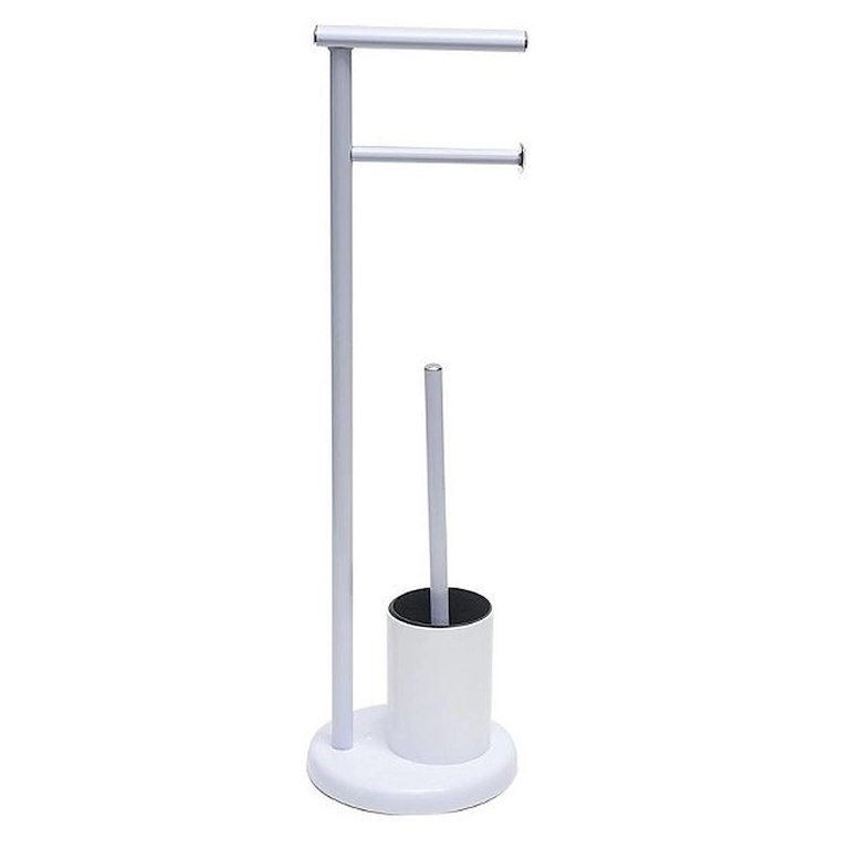 TENDANCE DRŽAČ TOALET PAPIRA I WC ČETKE 67×19 CM METAL BELA