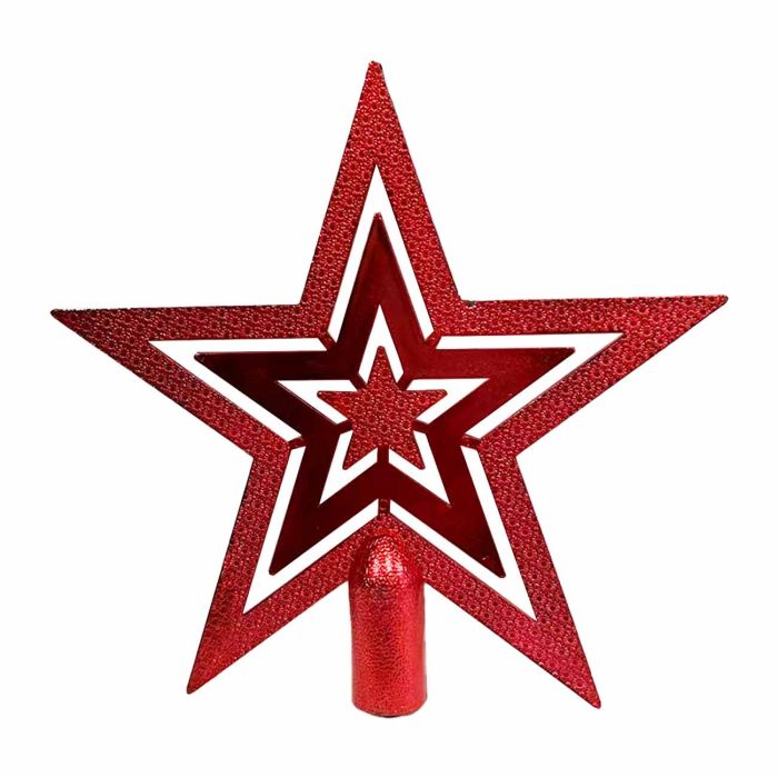 Vrh zvezda za bor crvena 18 cm
