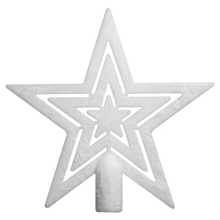 Vrh zvezda za bor beli 18 cm