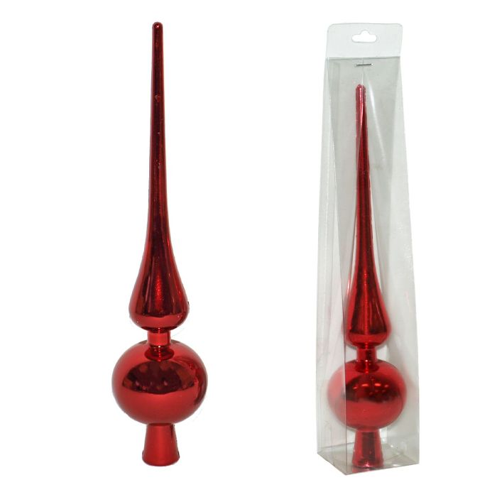 Vrh za jelku 25cm crvena kupola-kugla