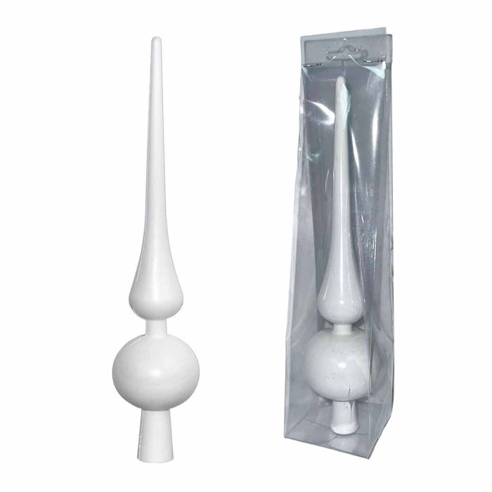 Vrh za jelku 25cm bela kupola-kugla