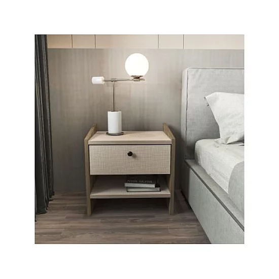 HANAH HOME NOĆNI ORMARIĆ BERLIN WALNUT BEIGE CENA