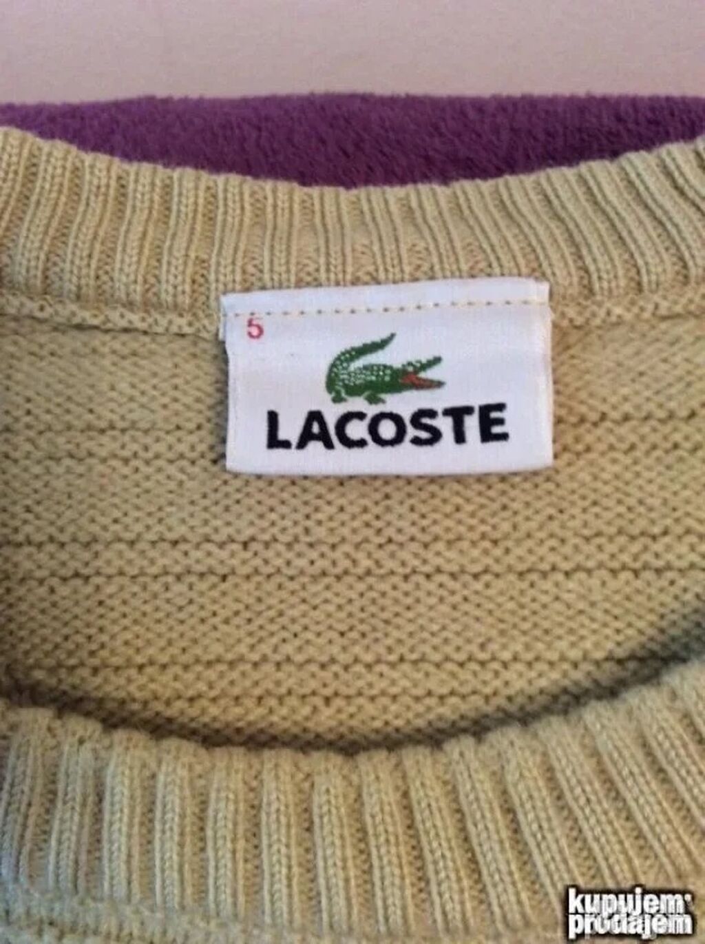 Original Lacoste dzemper 5 100% wolle - WOOLMARK ramena 50cm l