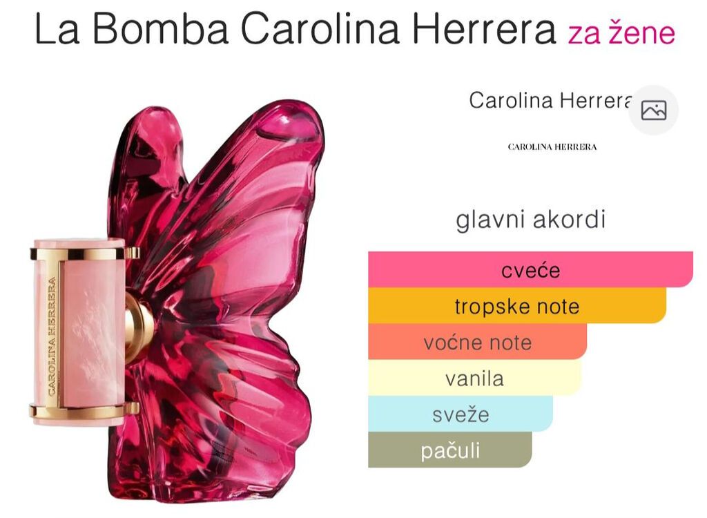 La Bomba od Carolina Herrera je amber cvetni miris za žene. La Bomba