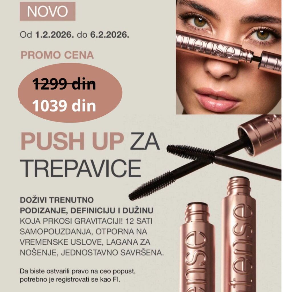 NOVO – Maskara “Push Up” za trepavice Promo cena: 1039 din (prethodno