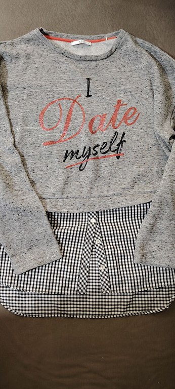 Ženska casual bluza sa printom “I Date myself”. - Boja gornjeg dela