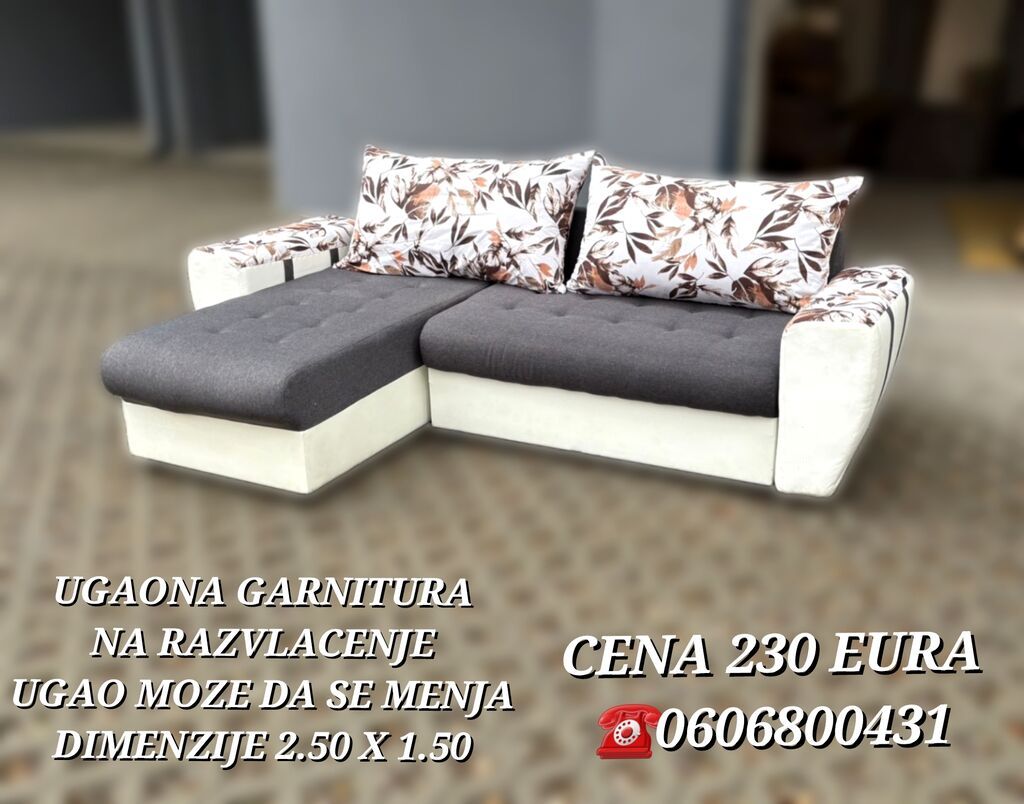 Ugaona garnitura na razvlačenje - Dimenzije: 2.50 x 1.50 m -