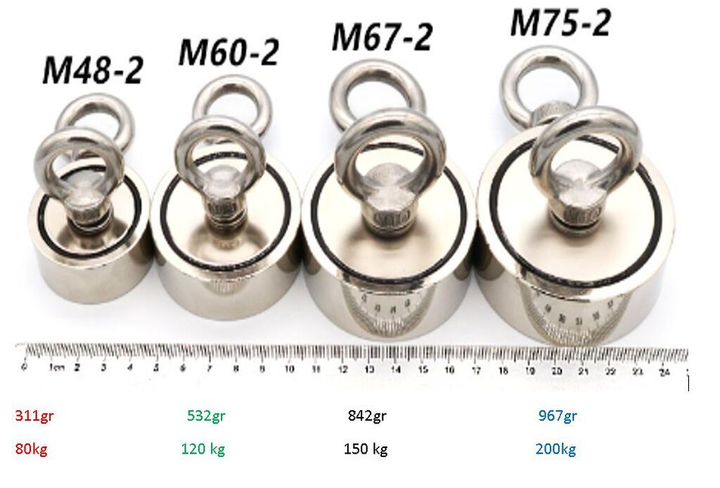 Dvostrani neodimijumski magneti sa prstenom (M48-2, M60-2, M67-2