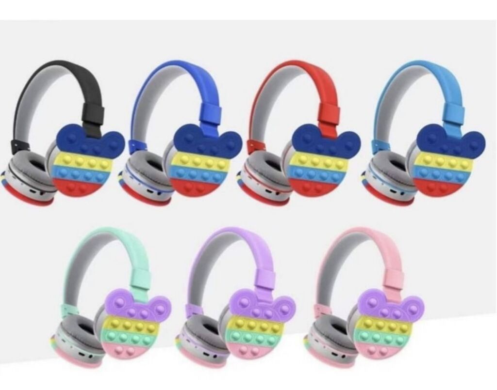Bluetooth dečije slušalice sa “pop it” ukrasima - Bežične on-ear