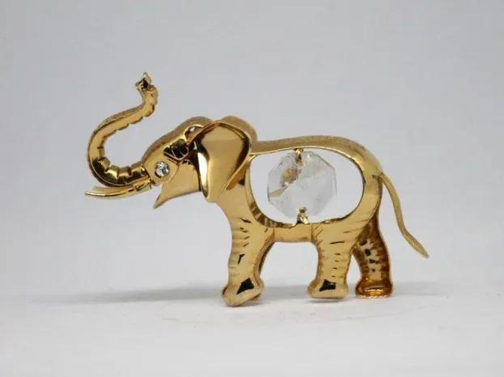 Elephant, 24K Gold Plated w/ Swarovski Crystal. Elephant, 24K Gold