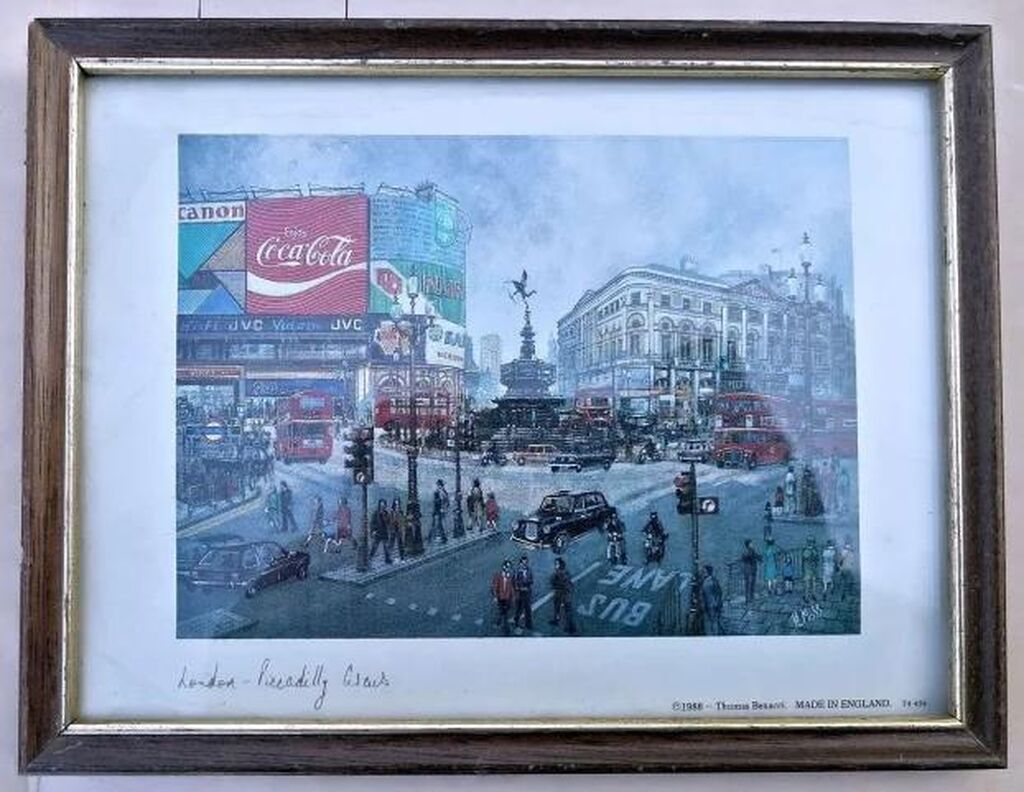 London Picadilli Circus, H. Moss. Čuveni vintage otisak. COCA-COLA