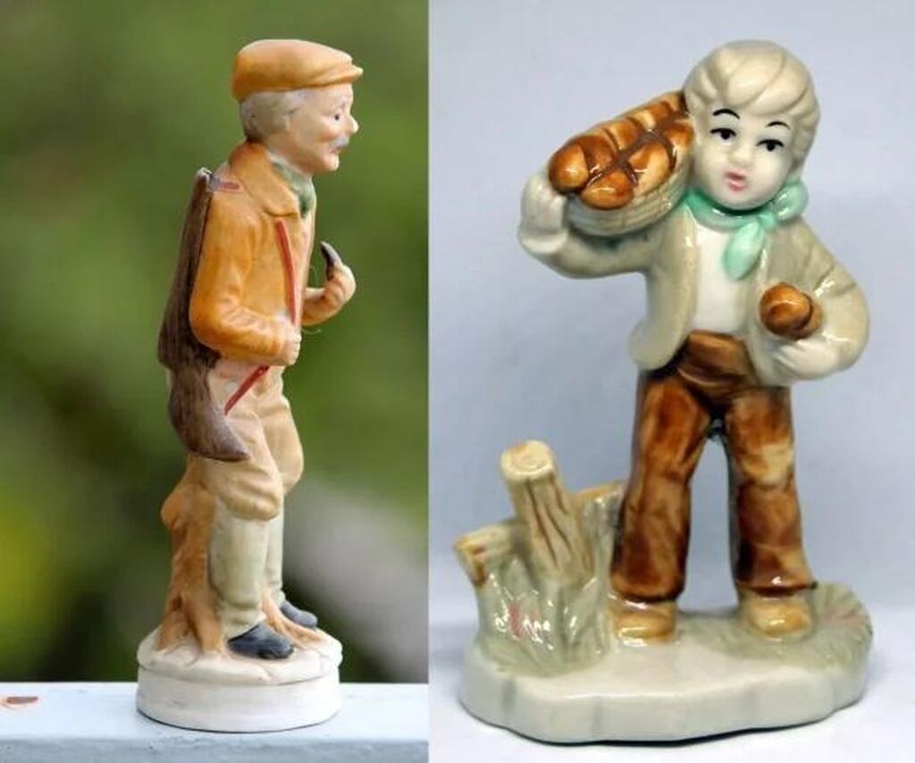 VTG figure LOVAC sa LULOM i dečak prodavac Baguette porcelan. Cena za