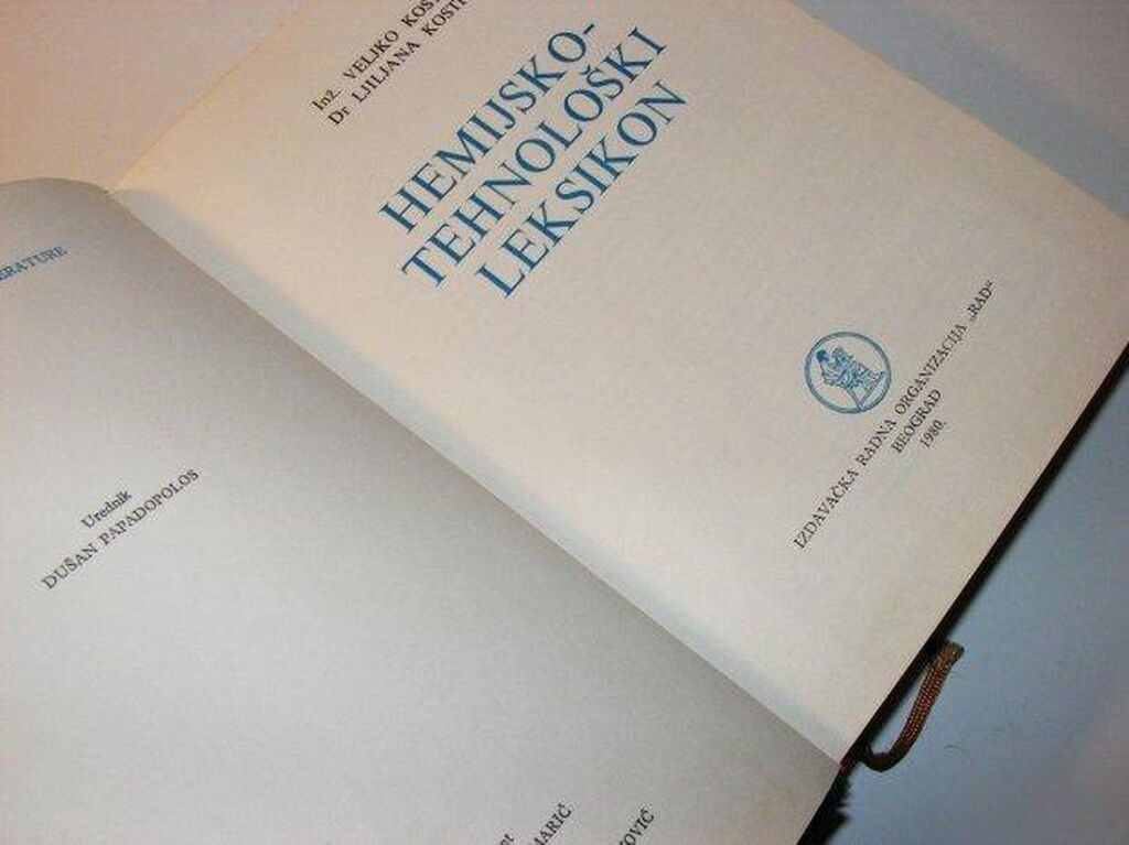 Hemijsko tehnološki leksikon inž. veljko kostićdr ljiljana kostić1980