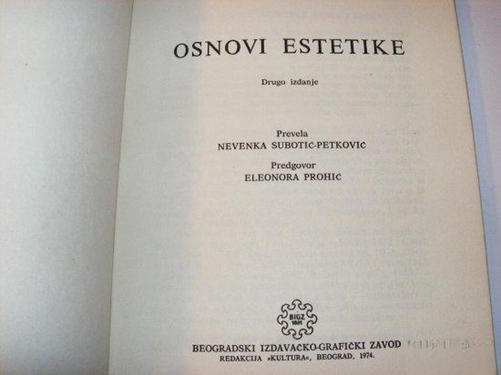 Šarl LaloOsnovi ESTETIKEBIGZ, 1974. II izdanjeMek povez, 80 str 20