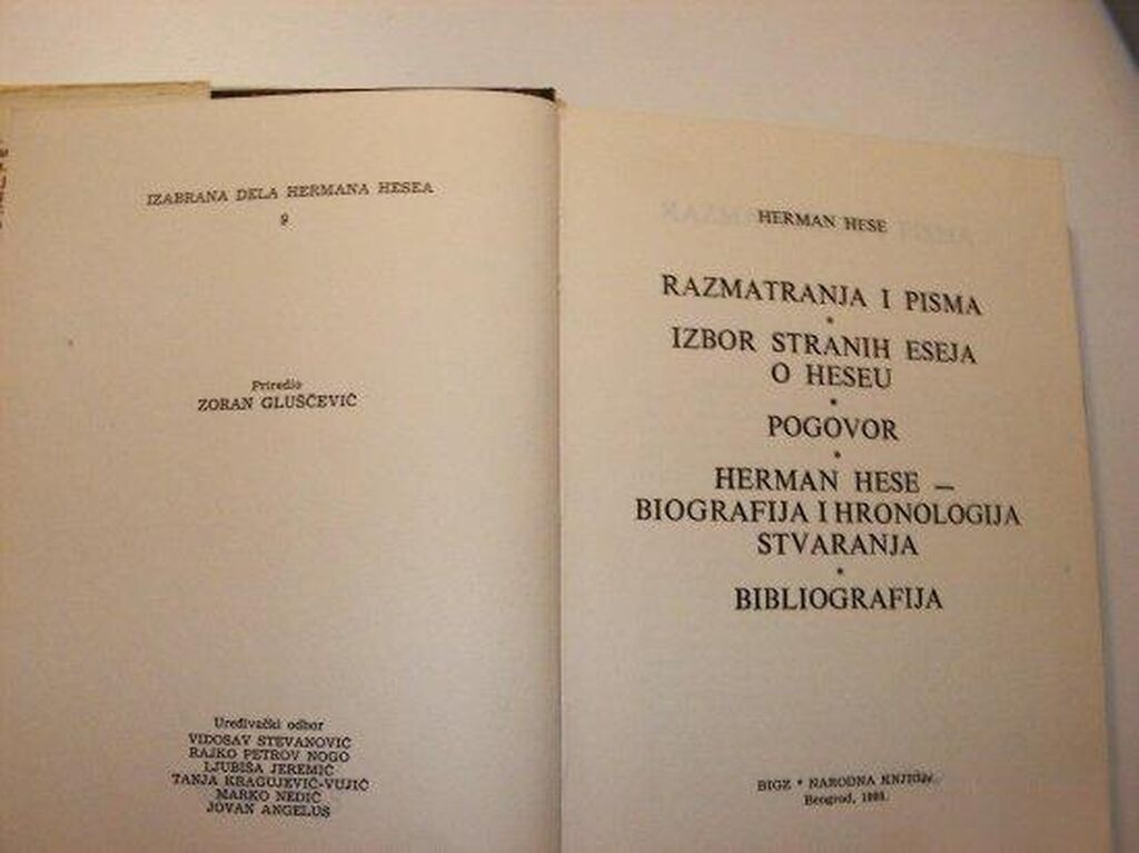 Razmatranja Pisma Eseji Herman HeseIzdavač: Narodna knjiga, Bigz