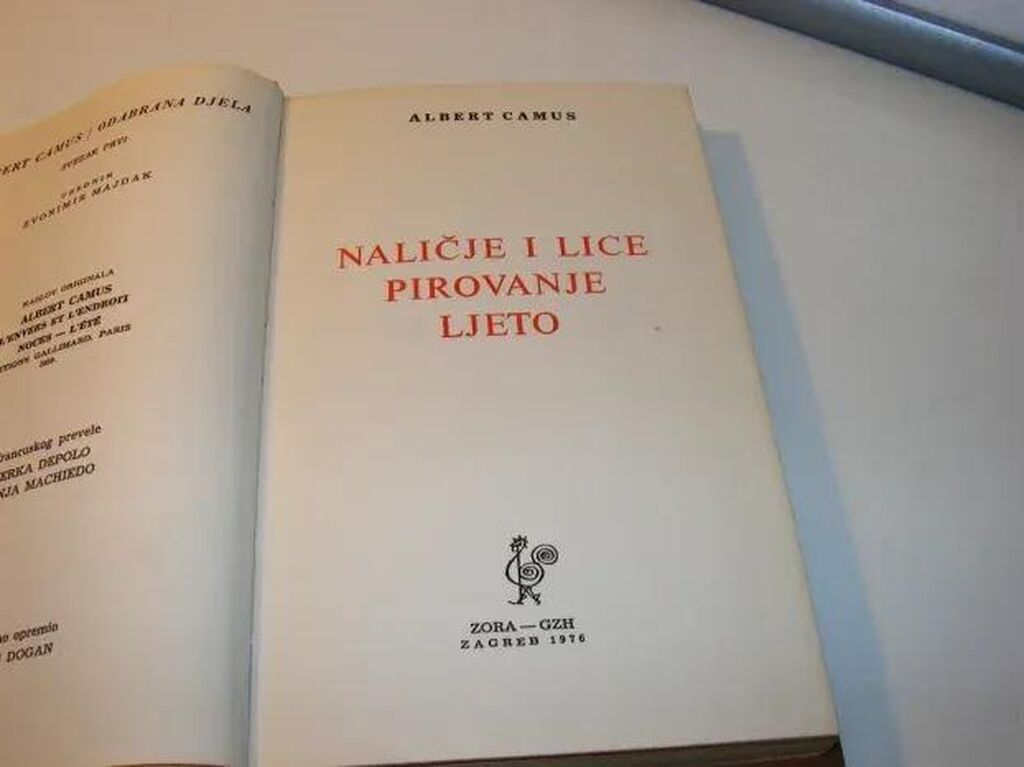Albert Camus Odabrana djela knjiga 1Alber KamiNalicje i
