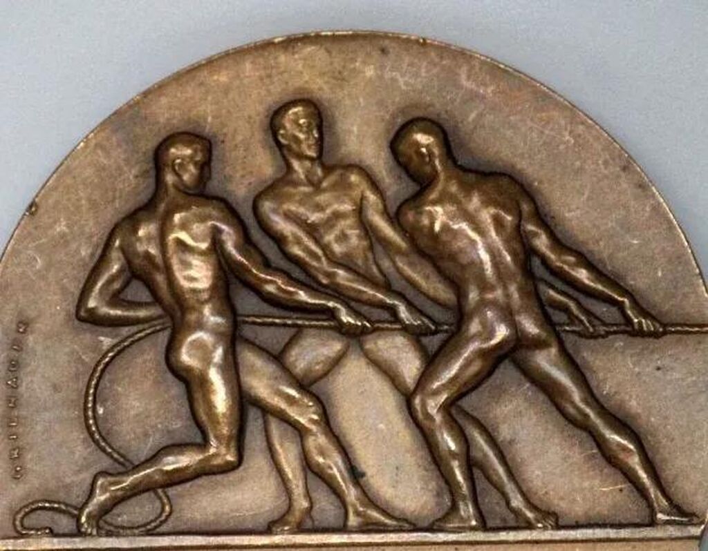 GRIENAUER 1973 Art Deco Medal Hermes/Mercury Nude MUŠKI TIM. 1973