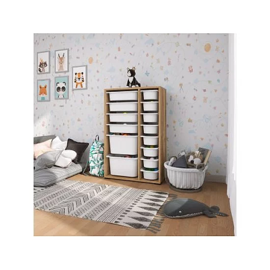 HANAH HOME VIŠENAMENSKE POLICE RINE 2D4K8U WALNUT WHITE CENA
