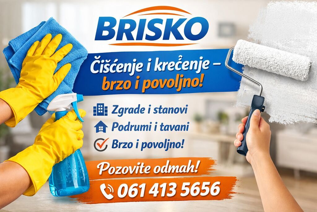 BRISKO – profesionalne usluge čišćenjakrečenja i selidbe -
