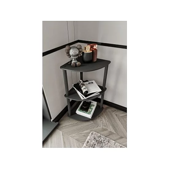 HANAH HOME POLICA ZA KNJIGE BOOKCASE 3 TIERS CORNER BLACK CENA