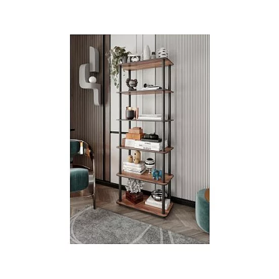 HANAH HOME POLICA ZA KNJIGE BOOKCASE 6 RECT WALNUT CENA