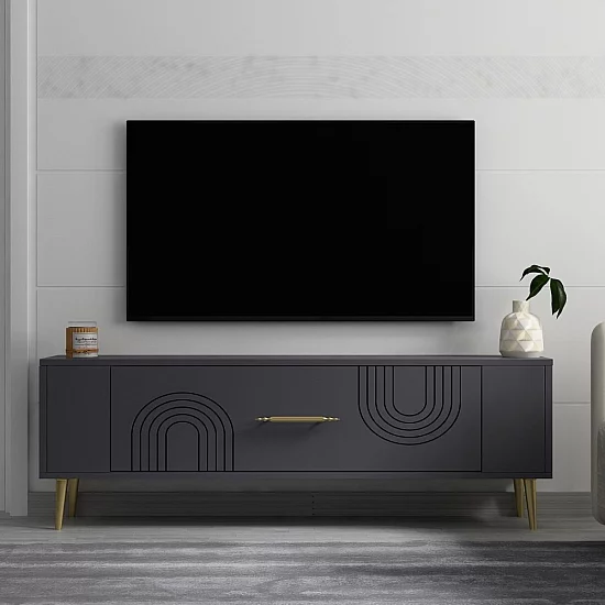 HANAH HOME TV POLICA RETROL2 ANTHRACITE GOLD CENA