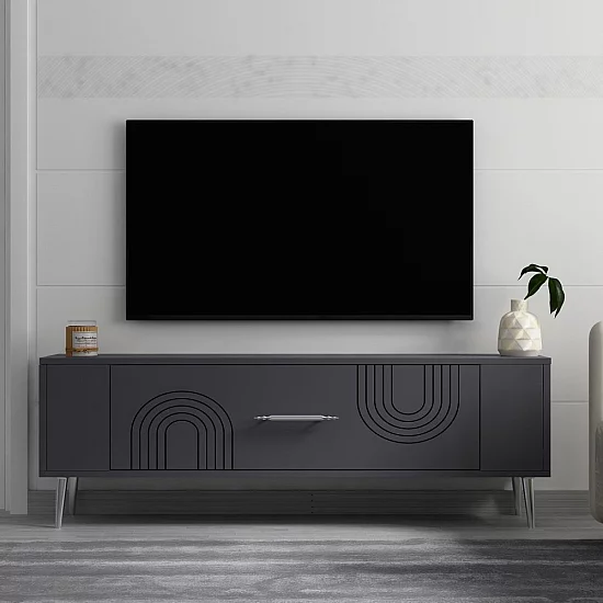 HANAH HOME TV POLICA RETROL2 ANTHRACITE SILVER CENA