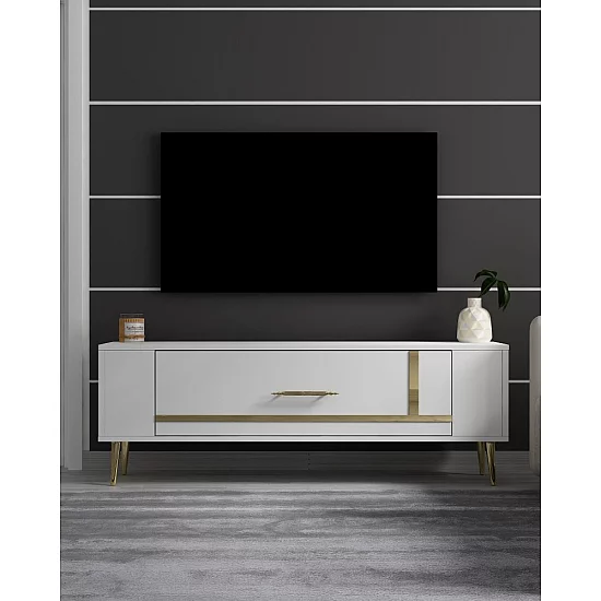 HANAH HOME TV POLICA RETROP1 WHITE GOLD CENA