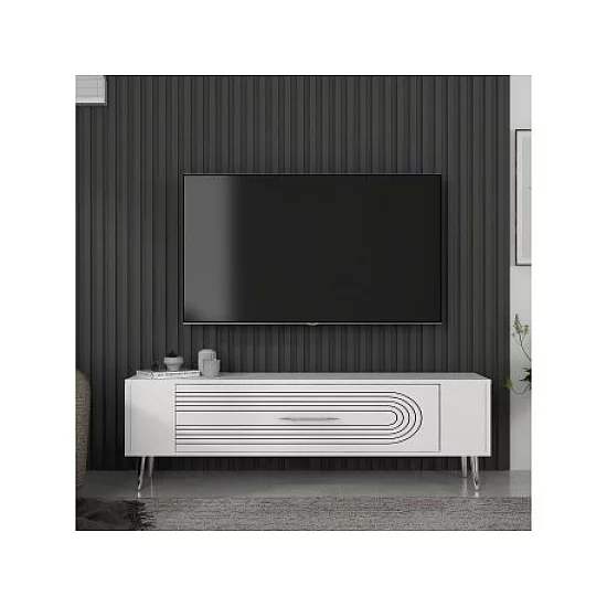 HANAH HOME TV POLICA RETROL3 WHITE SILVER CENA