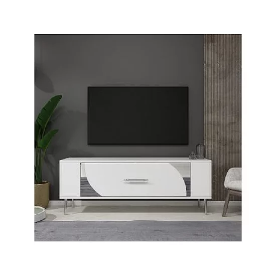 HANAH HOME TV POLICA RETROP2 WHITE SILVER CENA