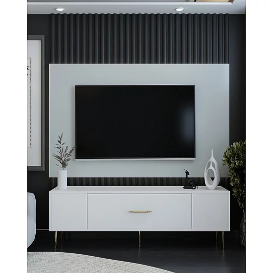 HANAH HOME TV POLICA DEKOS WHITE GOLD CENA