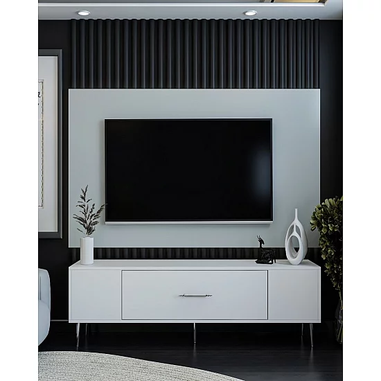 HANAH HOME TV POLICA DEKOS WHITE SILVER CENA