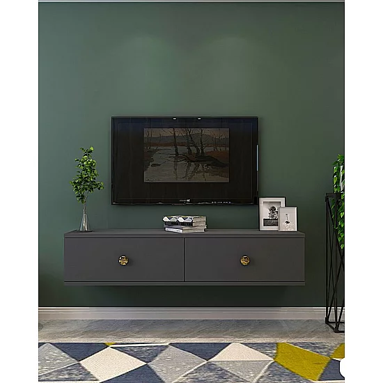 HANAH HOME TV POLICA ZUZU 120 ANTHRACITE GOLD