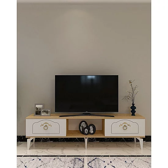 HANAH HOME TV POLICA VIOLET SAPPHIRE OAK WHITE CENA